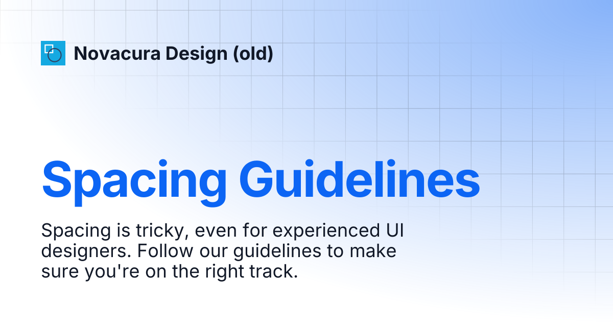 Spacing Guidelines | Novacura Design (old)